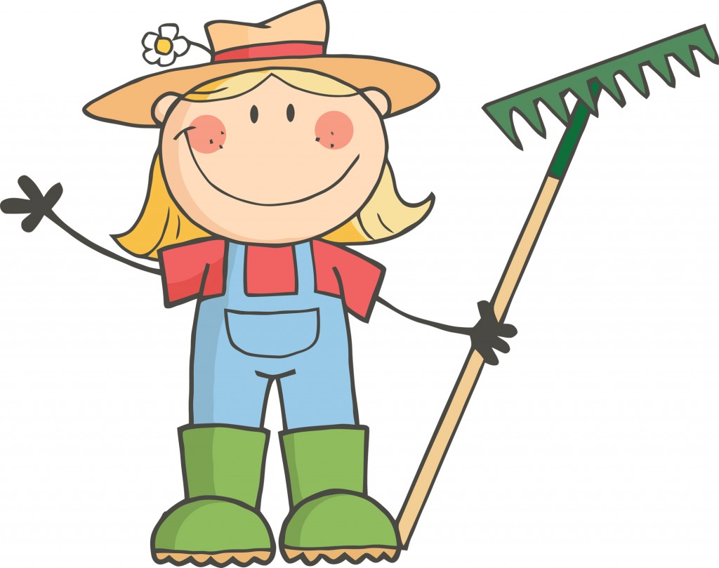 smiling girl with rake - Landsdale Plants